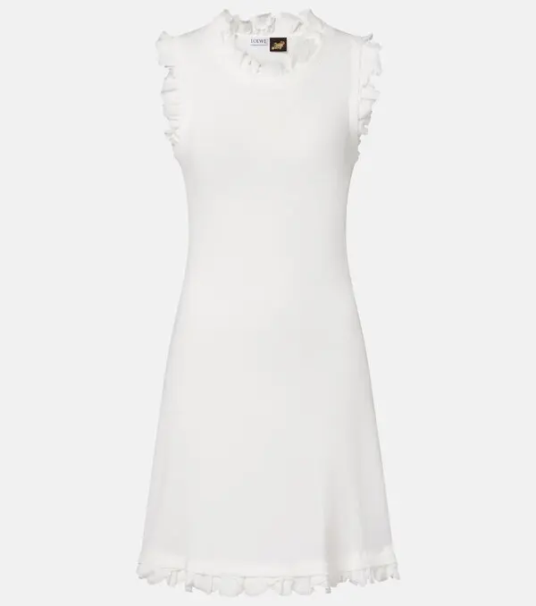 Loewe Paula's Ibiza Cotton-blend Minidress - White