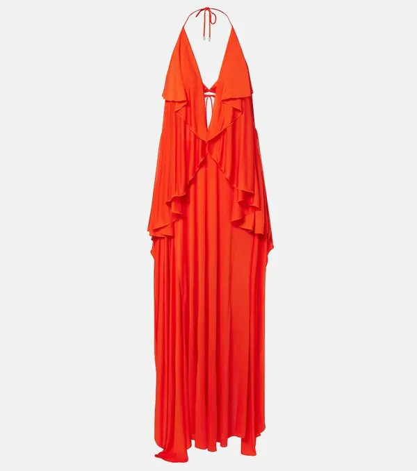 Loewe Crêpe Jersey Maxi Dress - Orange