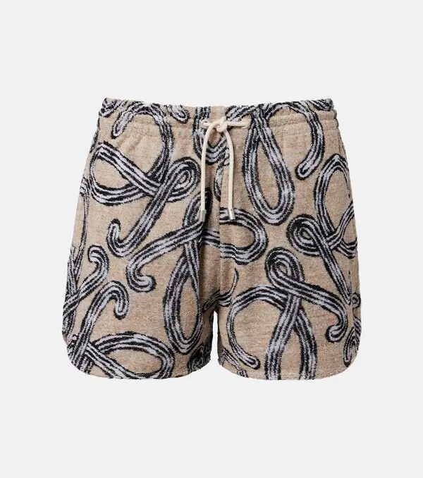 Loewe Anagram Cotton-blend Shorts - Beige