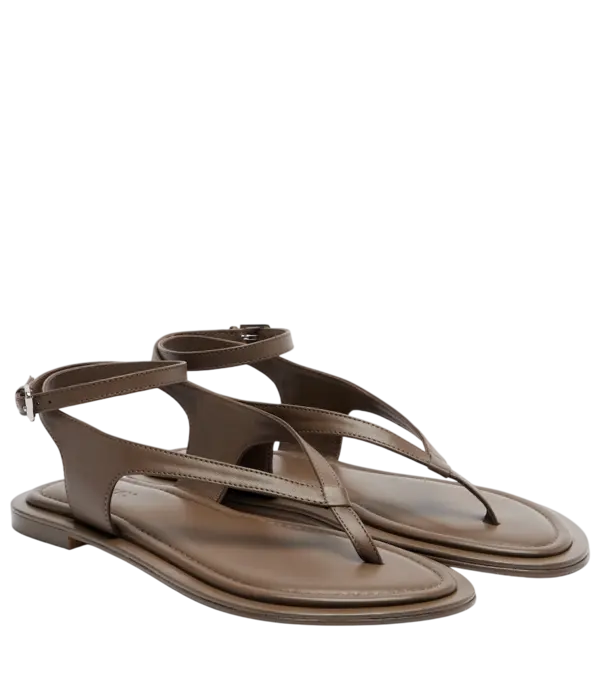 A.emery Sabine Leather Thong Sandals - Brown