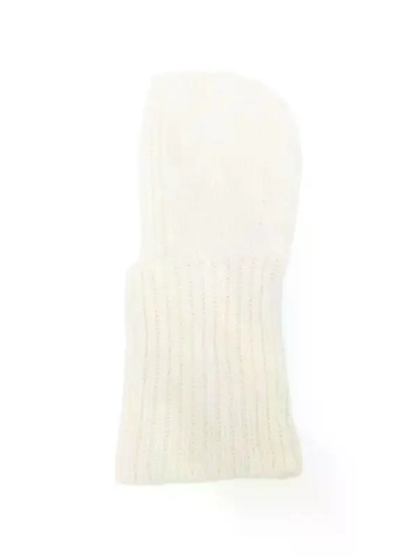 BLANCA VITA Ribbed Knit Balaclava - Neutrals