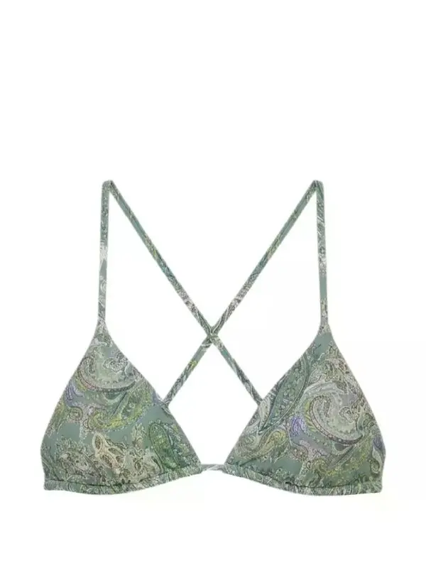 DEL MAAR Paisley-print Bikini Top - Green