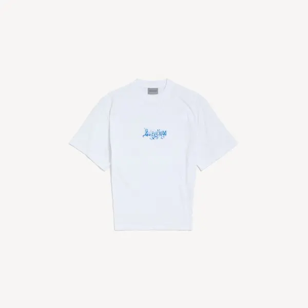 Balenciaga Sketchy Short Sleeve Top - White