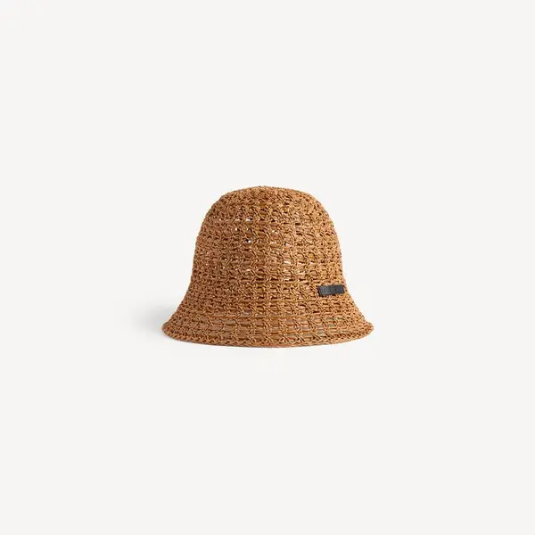 Balenciaga Raffia Bucket Hat - Beige