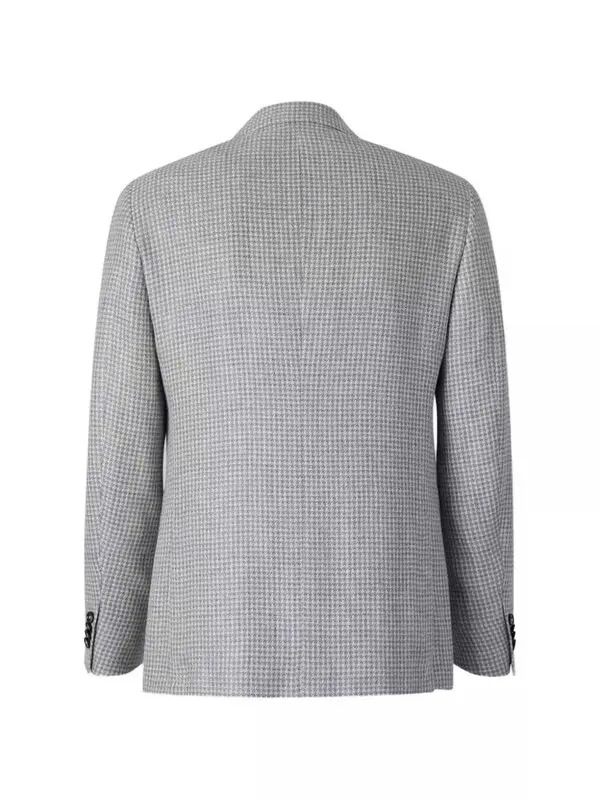 Zegna Houndstooth-pattern Single-breasted Jacket - Grey