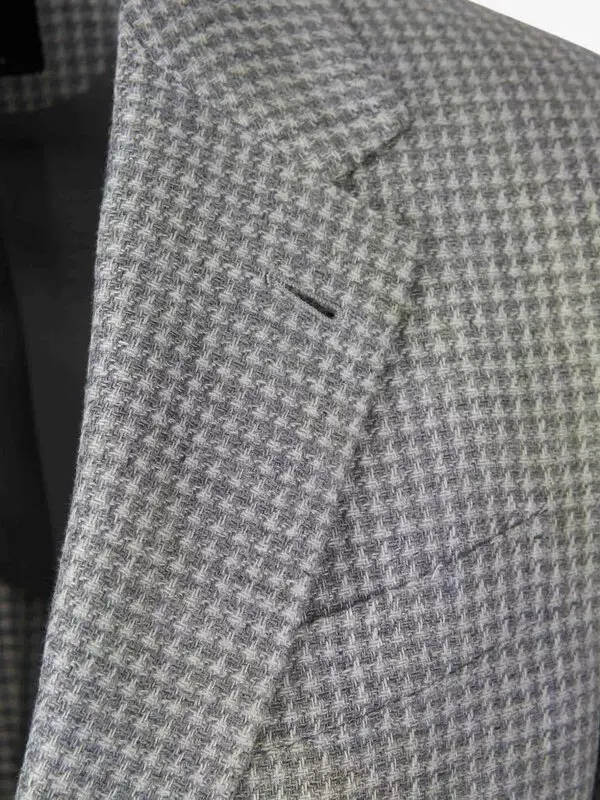 Zegna Houndstooth-pattern Single-breasted Jacket - Grey