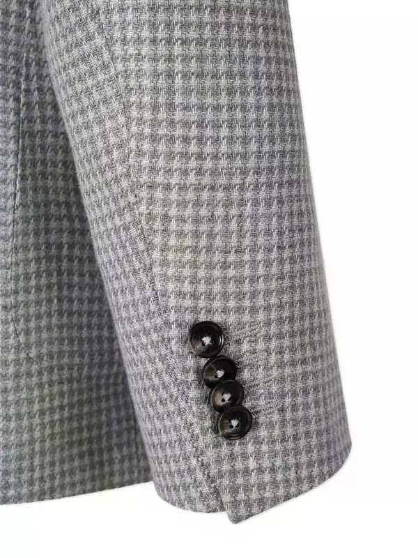 Zegna Houndstooth-pattern Single-breasted Jacket - Grey