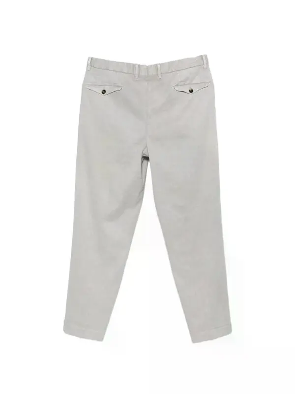 DELL'OGLIO Pleated Twill Trousers - Grey