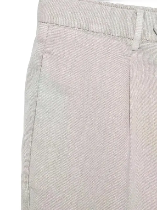 DELL'OGLIO Pleated Twill Trousers - Grey