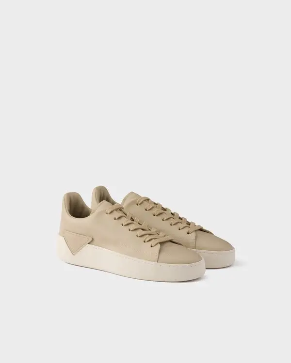 Prada Court Leather Sneakers - Desert Beige