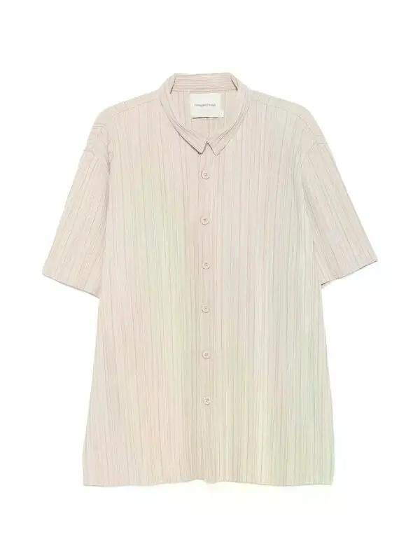 GONGDID DESIGN Plissé Striped Shirt