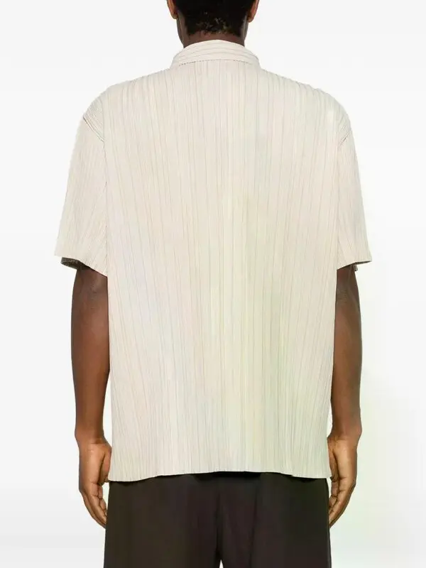 GONGDID DESIGN Plissé Striped Shirt