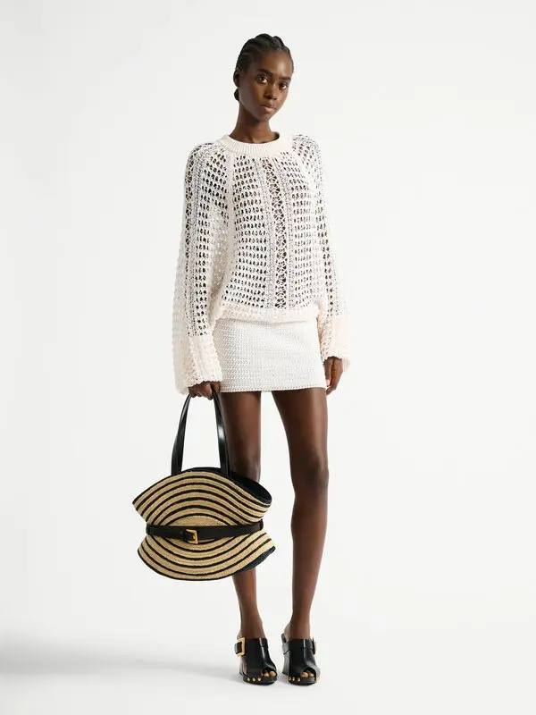Balmain Crochet Lace Batwing Sleeve Dress