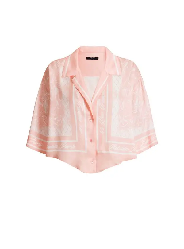 Balmain Printed Foulard Twill Pyjama Shirt - Pink
