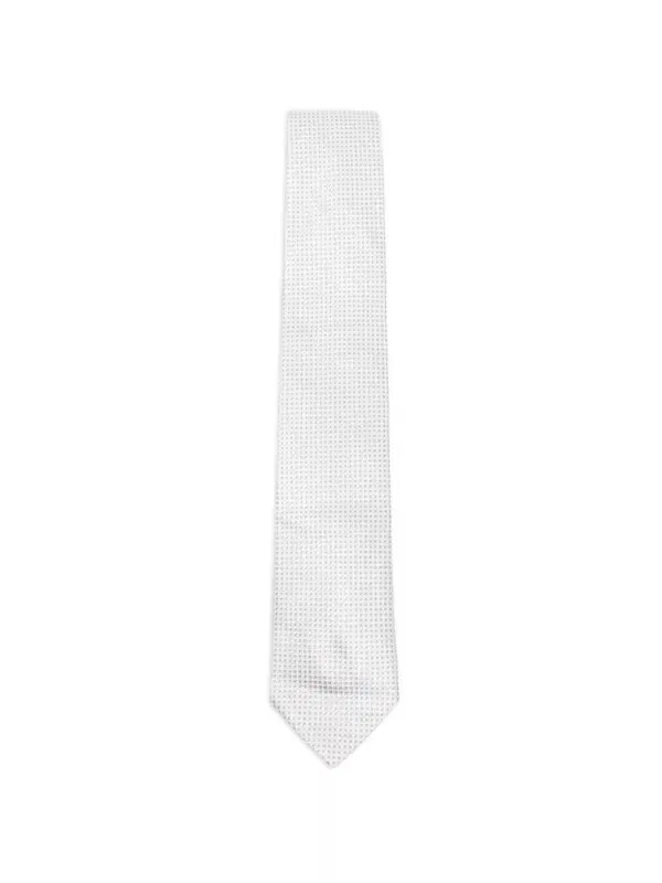 DELL'OGLIO Geometric-pattern Tie - Grey
