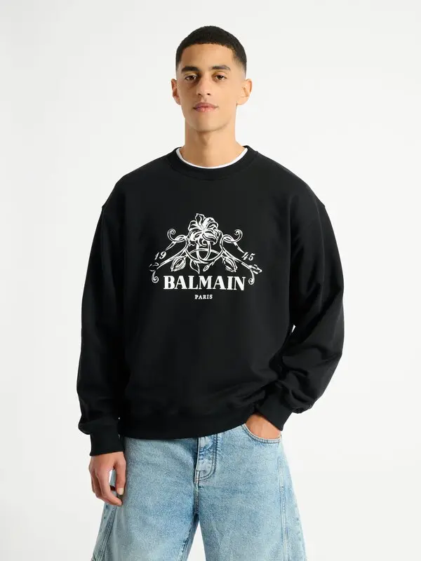 Balmain Printed Vine Sweatshirt - Black