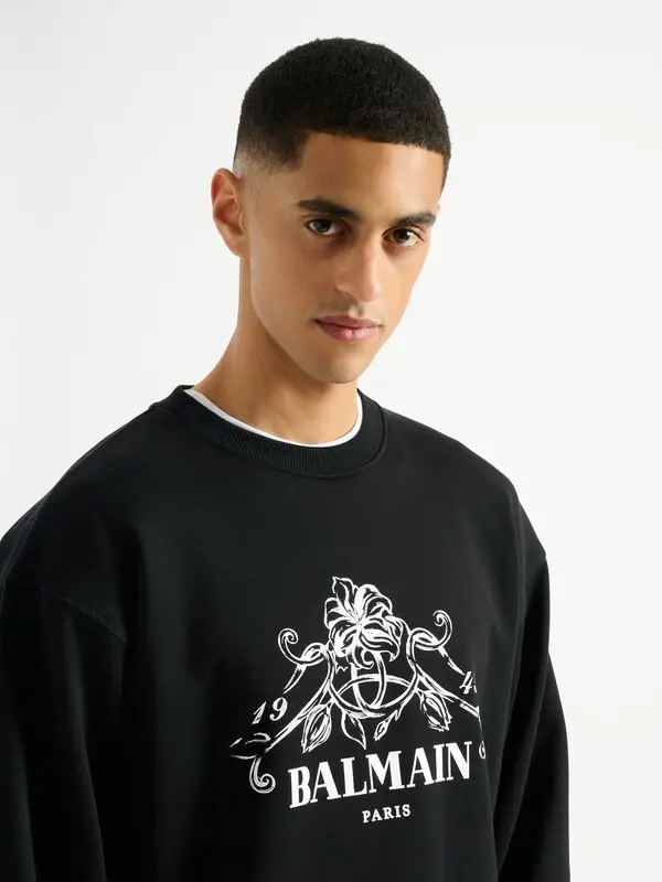 Balmain Printed Vine Sweatshirt - Black