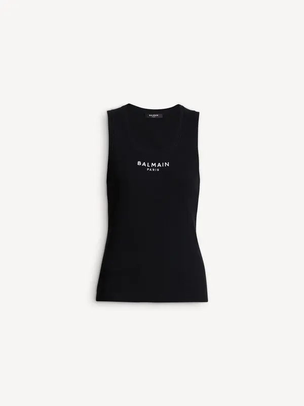 Balmain Paris Embroidered Vest Top - Black