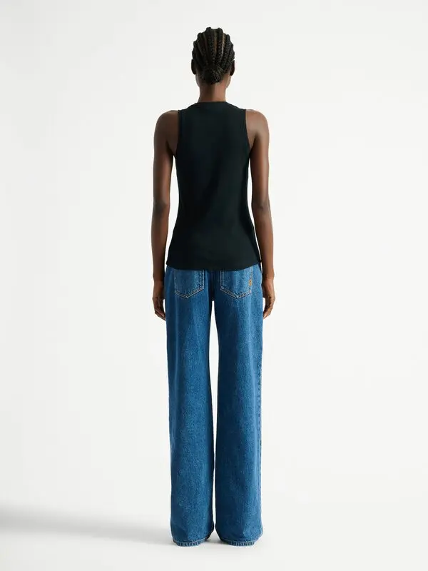 Balmain Paris Embroidered Vest Top - Black