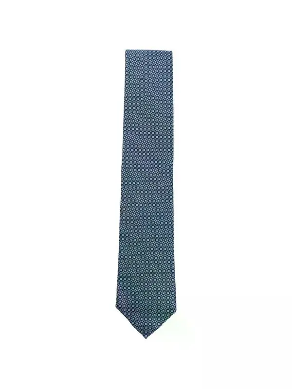 Zegna Geometric-pattern Neck Tie - Blue