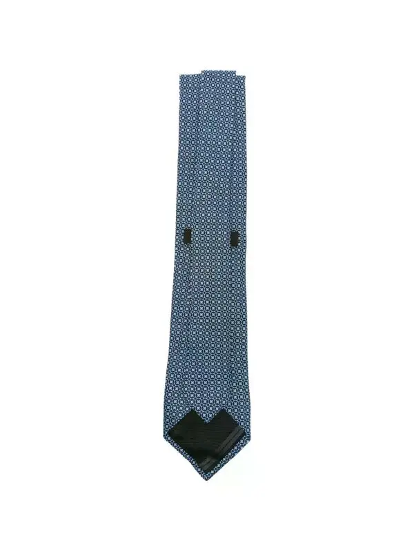 Zegna Geometric-pattern Neck Tie - Blue