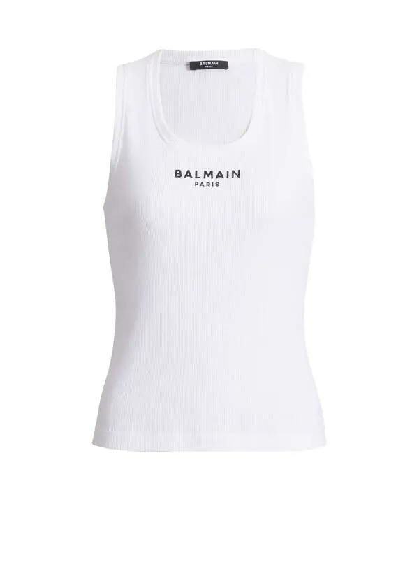 Balmain Paris Embroidered Vest Top - White