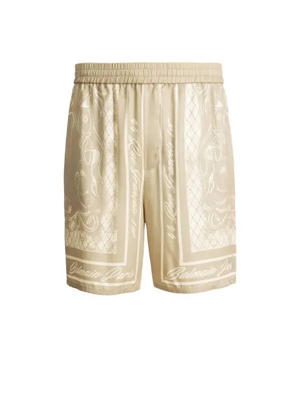 Balmain Printed Foulard Pyjama Shorts - Beige