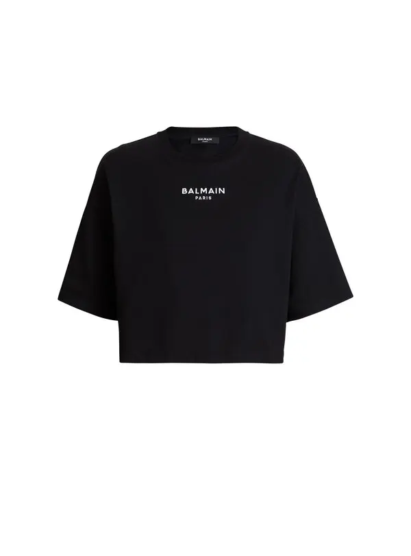 Balmain Embroidered Cotton T-shirt - Black