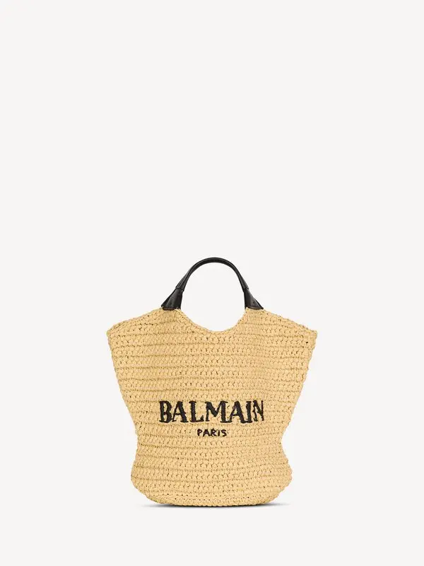 Balmain Mini Crochet Tote Bag - Beige