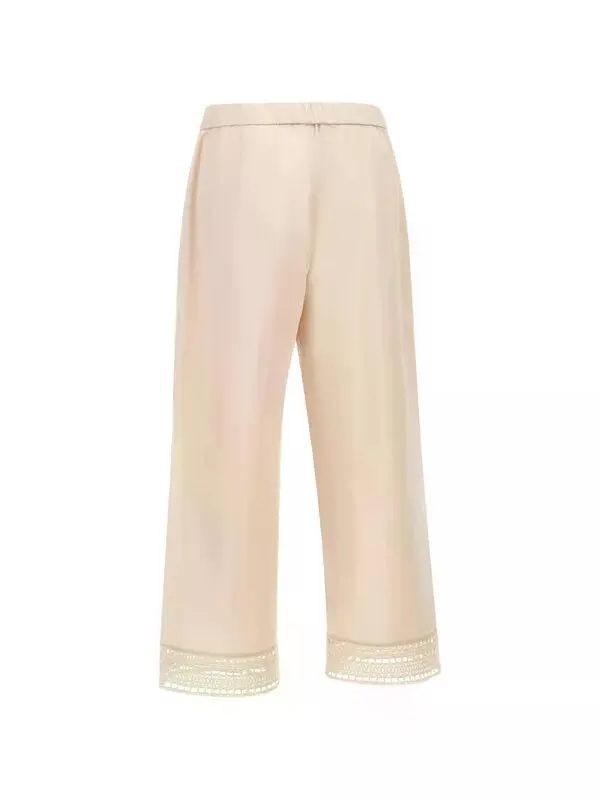ELENA MIRÒ Embroidered Hem Straight Leg Trousers