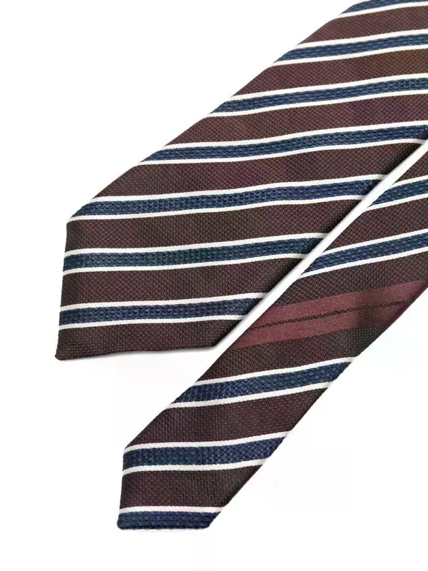 Zegna Diagonal Stripe Neck Tie - Red