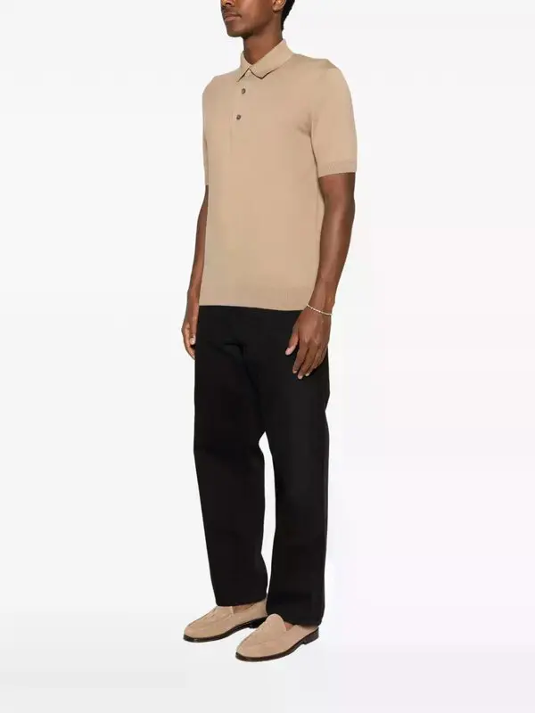 Zegna Short-sleeve Ribbed-knit Polo Shirt