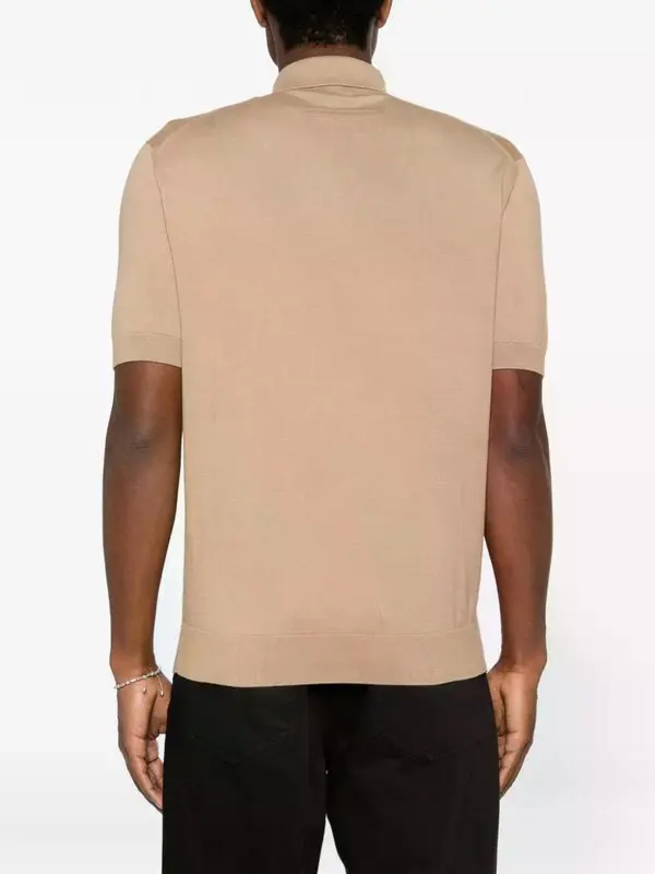 Zegna Short-sleeve Ribbed-knit Polo Shirt