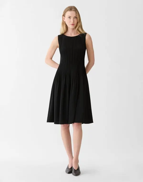 Lafayette 148 New York Finesse Crepe Sleeveless Dress - Black