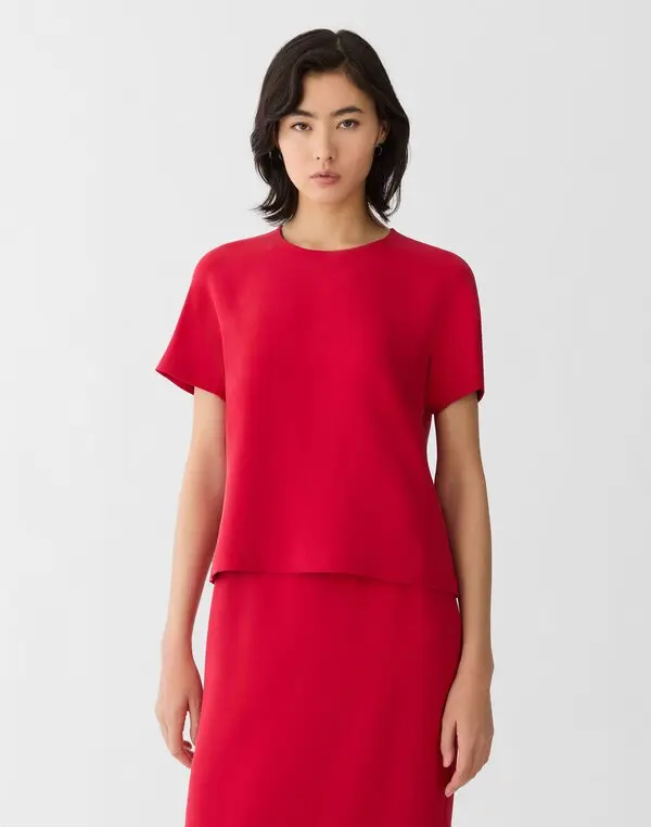 Lafayette 148 New York Viscose-silk Cady T-shirt - Begonia