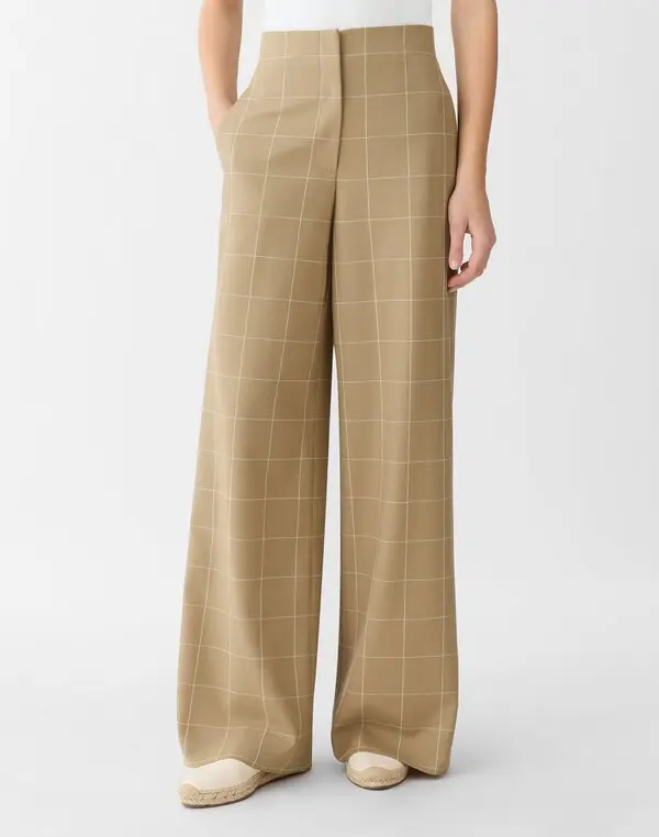 Lafayette 148 New York Thames Tropical Wool Pant - Cadet Khaki Multi