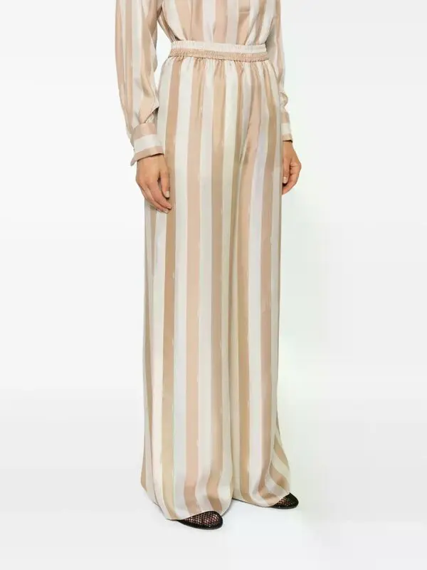 Fendi Pequin-stripe Silk Palazzo Pants