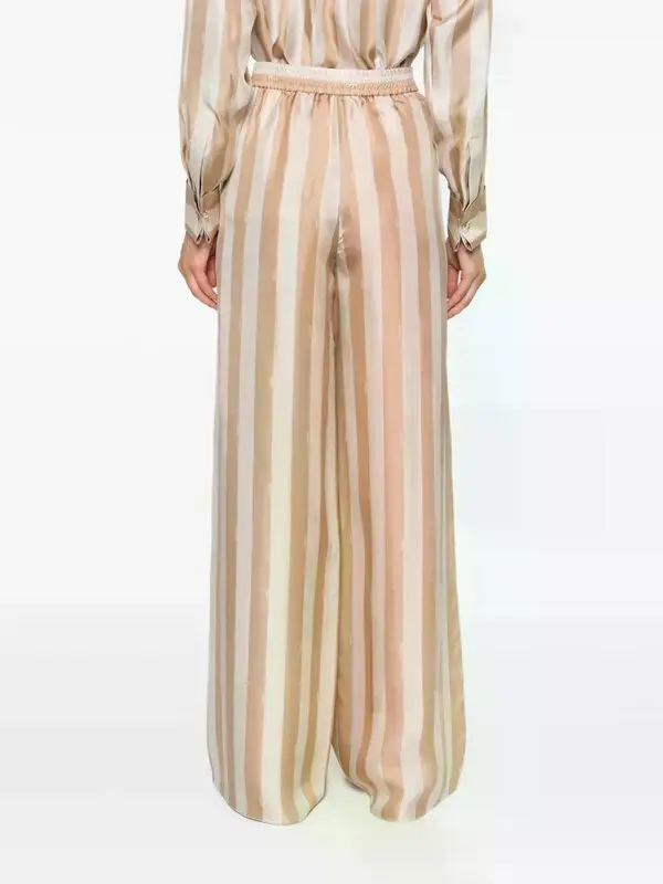 Fendi Pequin-stripe Silk Palazzo Pants