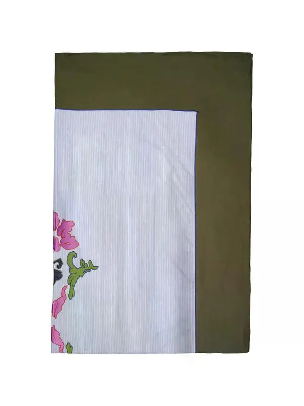 PAULA Embroidered Striped Tablecloth - Blue