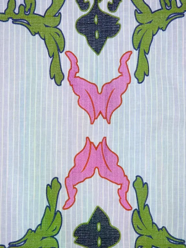 PAULA Embroidered Striped Tablecloth