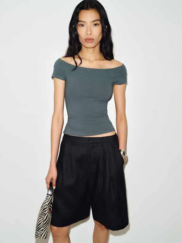 REFORMATION Florence Knit Top - Grey
