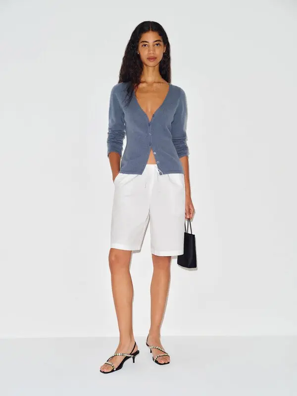 REFORMATION Bloom Cashmere V-neck Cardigan - Grey