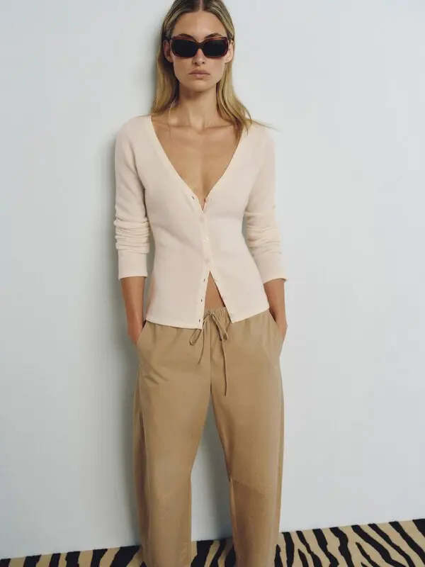 REFORMATION Bloom Cashmere V-neck Cardigan - Ivory