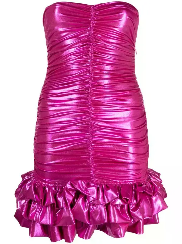 Amen Metallic Ruched Minidress