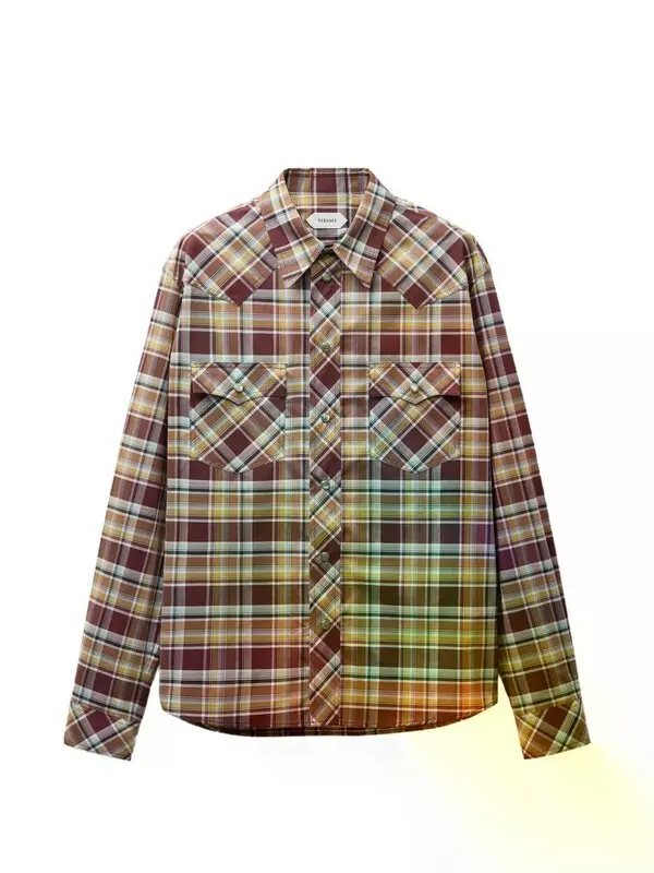 Versace Checked Cotton-poplin Slim Shirt