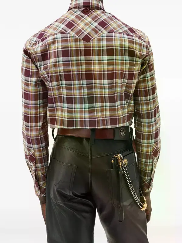 Versace Checked Cotton-poplin Slim Shirt