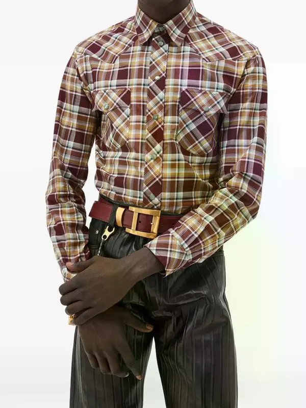 Versace Checked Cotton-poplin Slim Shirt