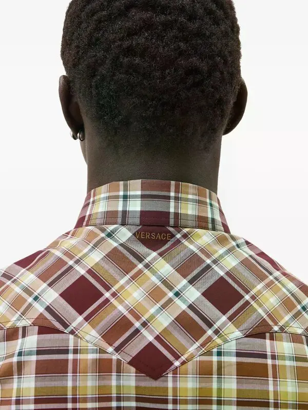 Versace Checked Cotton-poplin Slim Shirt