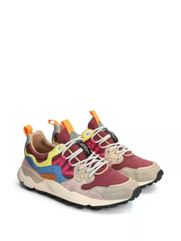 FLOWER MOUNTAIN Panelled Suede-trim Sneakers - Neutrals