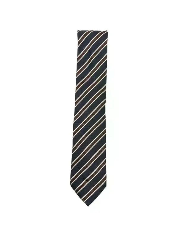 Zegna Diagonal-stripe Tie - Blue